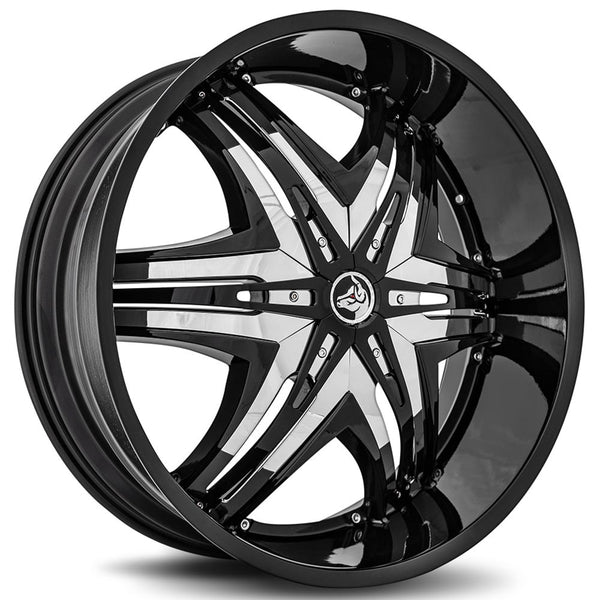 22" Diablo Elite Custom Wheels in Black & Chrome ( Set of 4 ) – Audio ...
