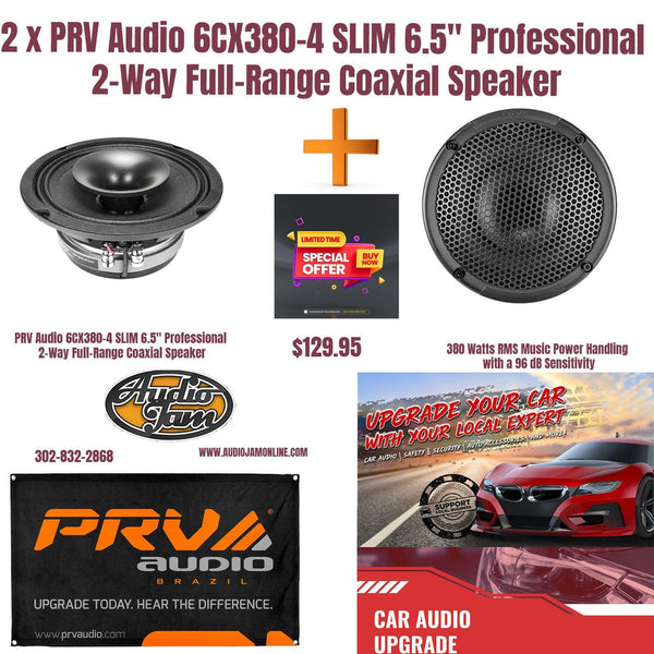 2 x PRV Audio 6CX380-4 SLIM 2-Way Full range 6.5" Pro Audio Coaxial ...