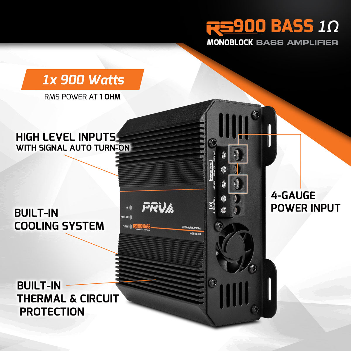 PRV Audio RS900 BASS 1 Ohm 900W Mono Class D Car Amplifier – Audio Jam Inc