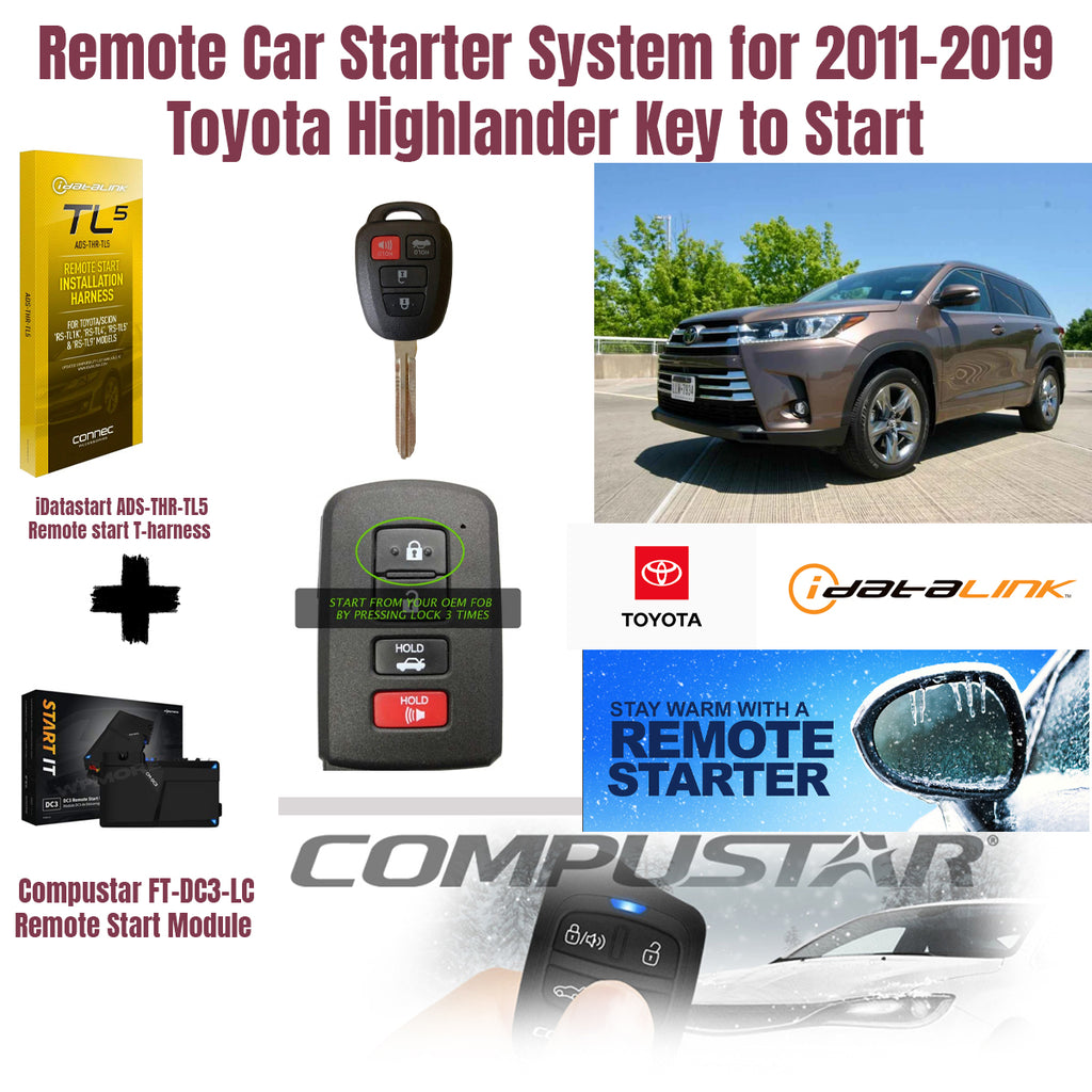 Remote Car Starter System for 2011–2019 Toyota Highlander – Audio Jam Inc